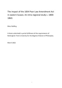 The impact of the 1834 Poor Law Amendment Act in eastern Sussex. An ...