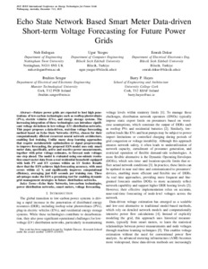 Echo state network based smart meter data-driven short-term voltage ...